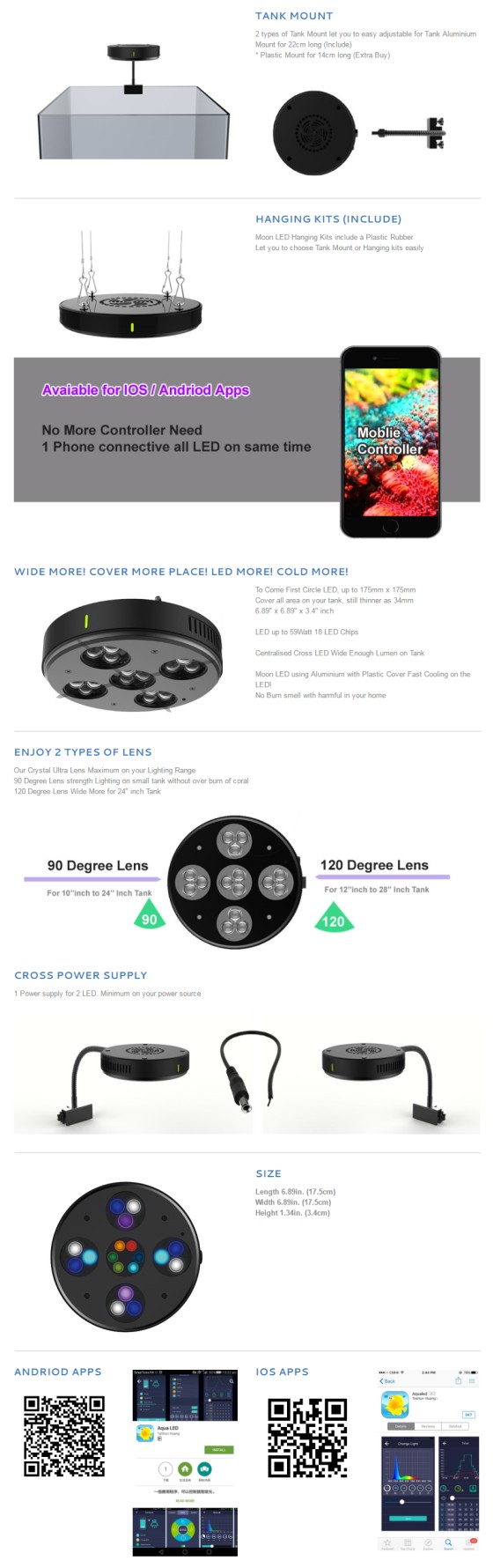 CoralBox Moon LED V3 világítás - WIFI control